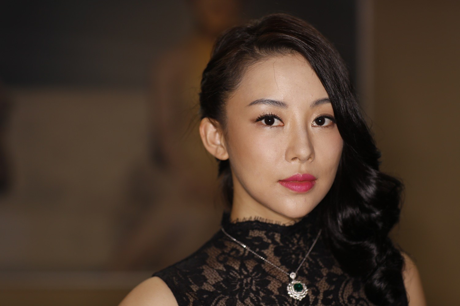 潘晓婷黑色蕾丝写真 烈焰红唇俯身球台 (38图) -6parkbbs.com